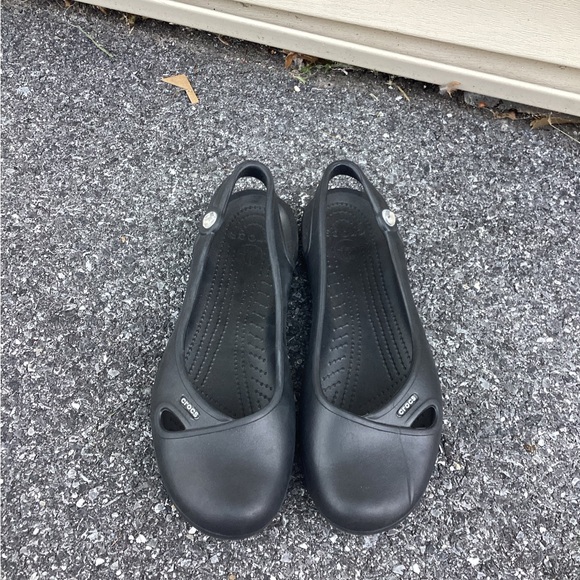 CROCS | Shoes | Crocs Crocs Olivia Black Slingback Flats Womens Size 1 ...